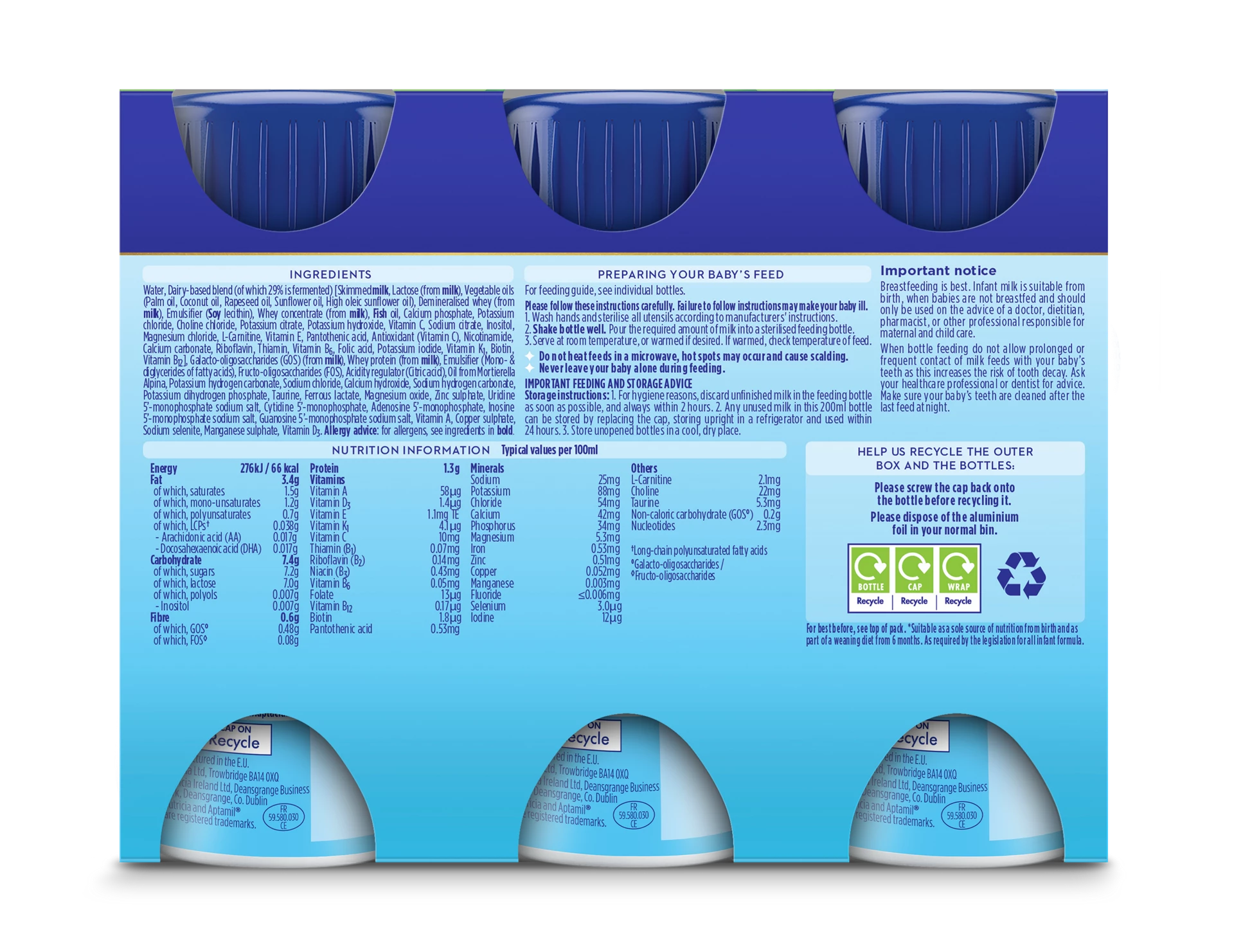 Aptamil Infant Formula 6x200ml