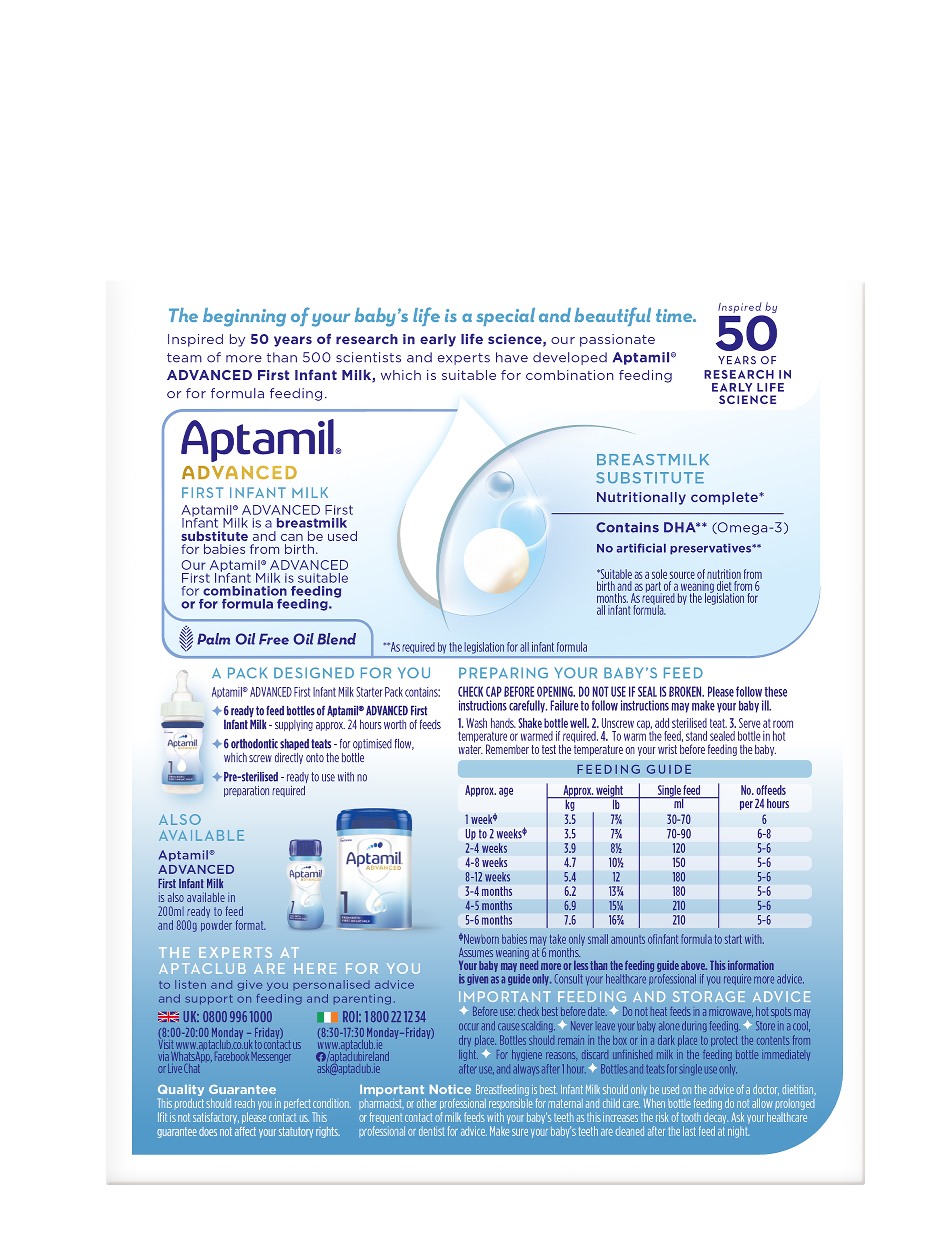 Aptamil® Advanced First Infant Milk - 70ml Starter Pack